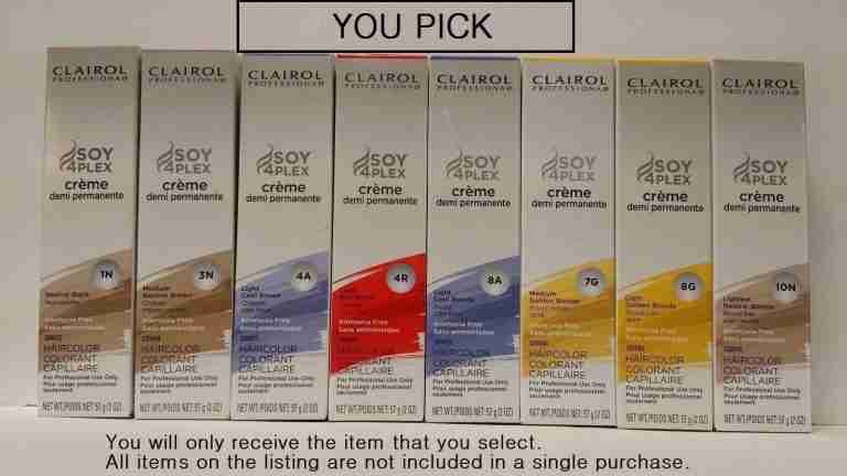 CLAIROL PROFESSIONAL SOY 4 PLEX DEMI-PERMANENTE HAIR COLOR (PICK YOUR ...
